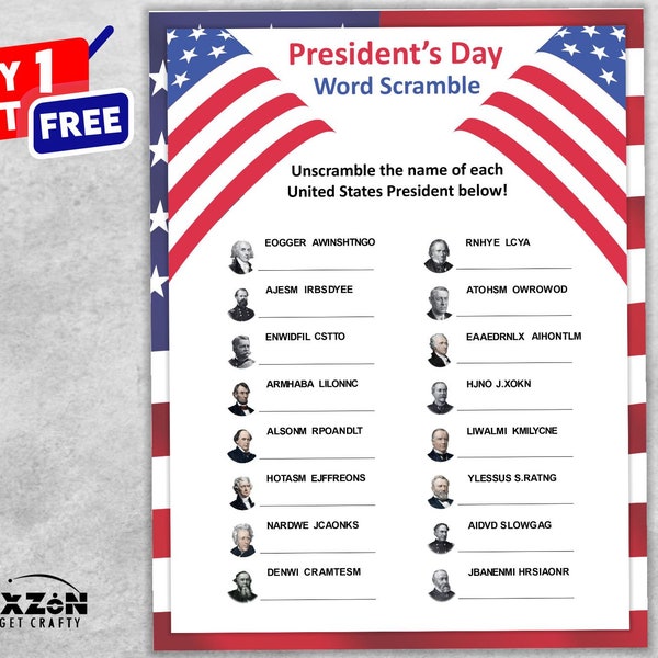 President Day Game - Etsy