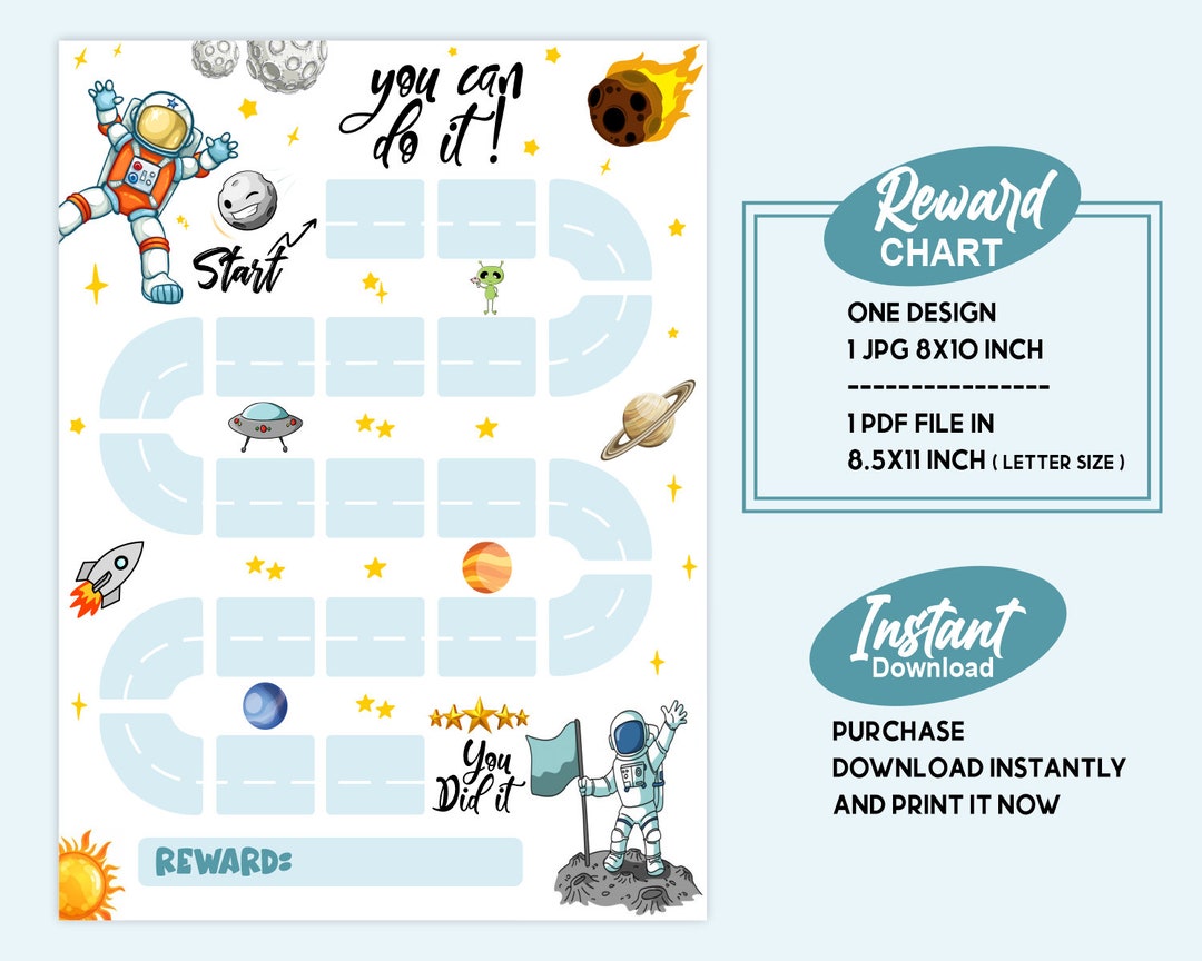 Printable Outer Space Reward Chart | Astronaut Behavior Chart | Daily ...