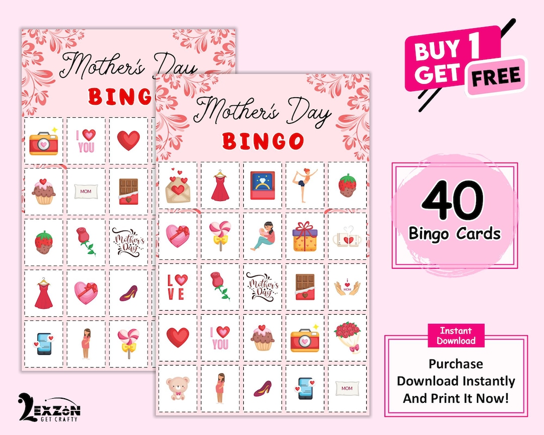 New Mother's Day Bingo Printable Mother's Day Game Mom Bingo Mother's ...