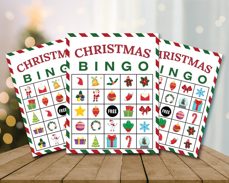 Christmas Bingo, Unique Bingo Cards, Kids' Christmas Activity ...