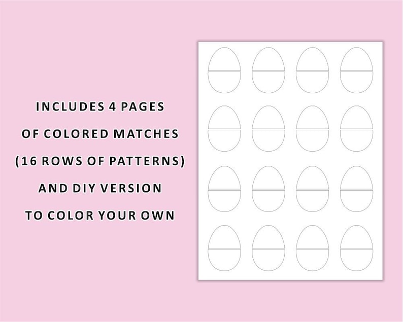 Easter Egg Matching Game, Matching Activity, Easter Game, Kids Puzzles ...