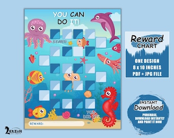Printable Ocean Animals Reward Chart | Ocean Behavior Chart | Daily ...