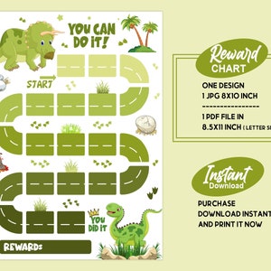 Printable Dinosaur Reward Chart | Dinosaur Kids Behavior Chart ...