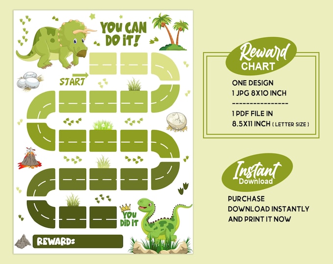 Printable Dinosaur Reward Chart | Dinosaur Kids Behavior Chart ...
