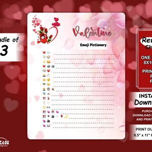 Romantic Movie Emoji Pictionary 3 Games / Valentine's Day Emoji ...