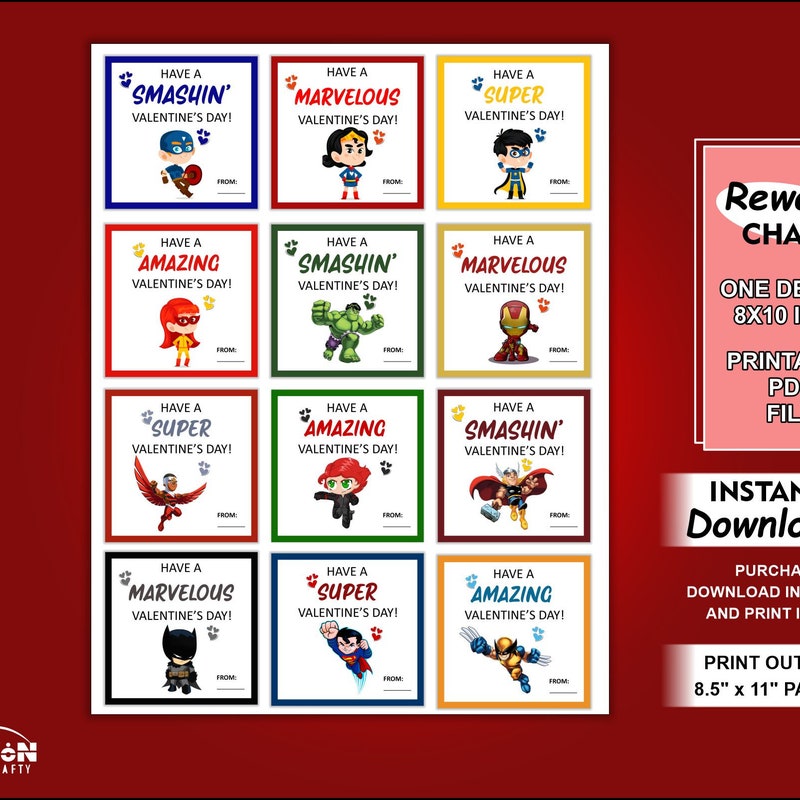 Superhero Valentine - Etsy