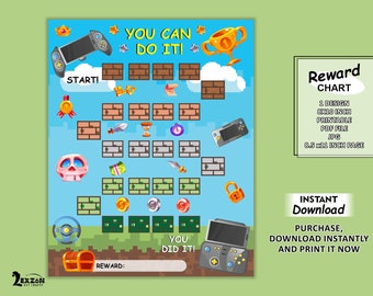 Video Game Reward Chart | Printable Gamer Behavior Chart | Kids Daily ...