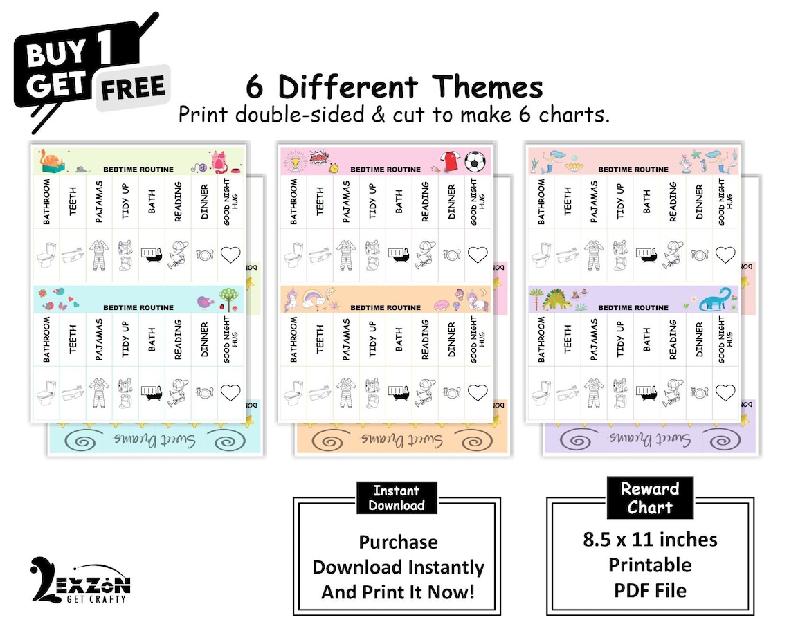 Toddler Routine, Bedtime Routine Chart, Visual Schedule, Checklist With ...