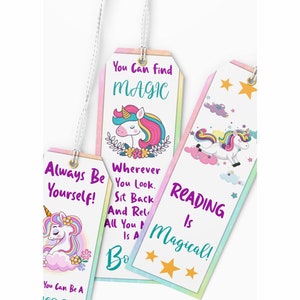 Printable Unicorn Bookmark | Instant Digital Download | 4 Printable ...