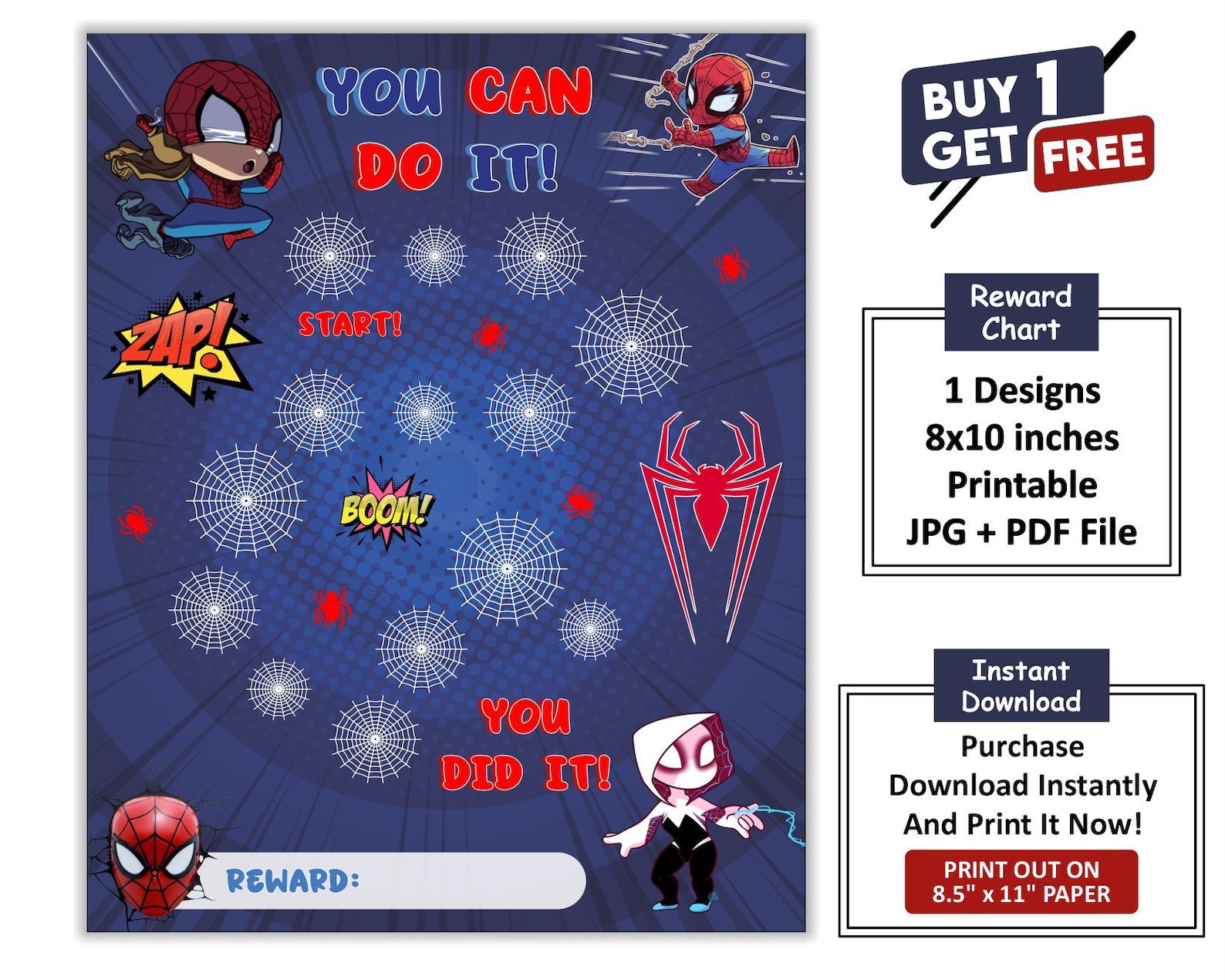 Spiderman Reward Chart, Chore Chart for Kids, Kids Chores, Kids Chore ...
