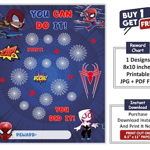 Spiderman Reward Chart, Chore Chart for Kids, Kids Chores, Kids Chore ...