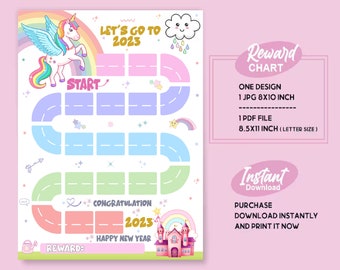 Unicorn Reward Chart Printable Reward Chart Editable Chore Chart ...