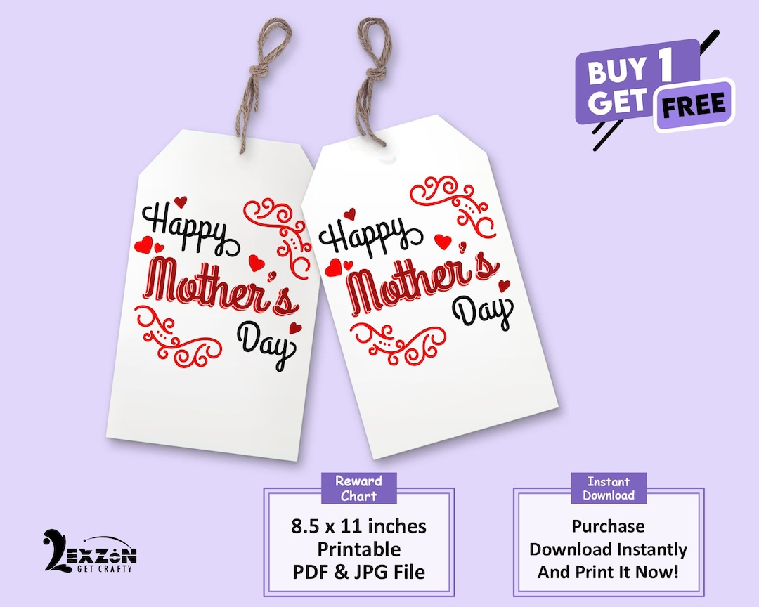 Mothers Day Gift Tags. Gift Tags for Mother's Day. Printable PDF ...