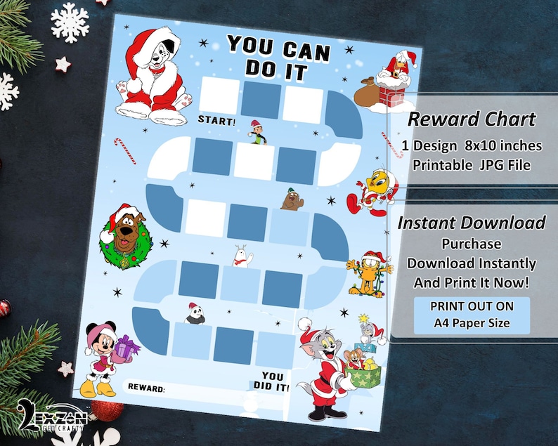 Christmas Santa Reward Chart | Printable Behavior Chart | Daily Game ...