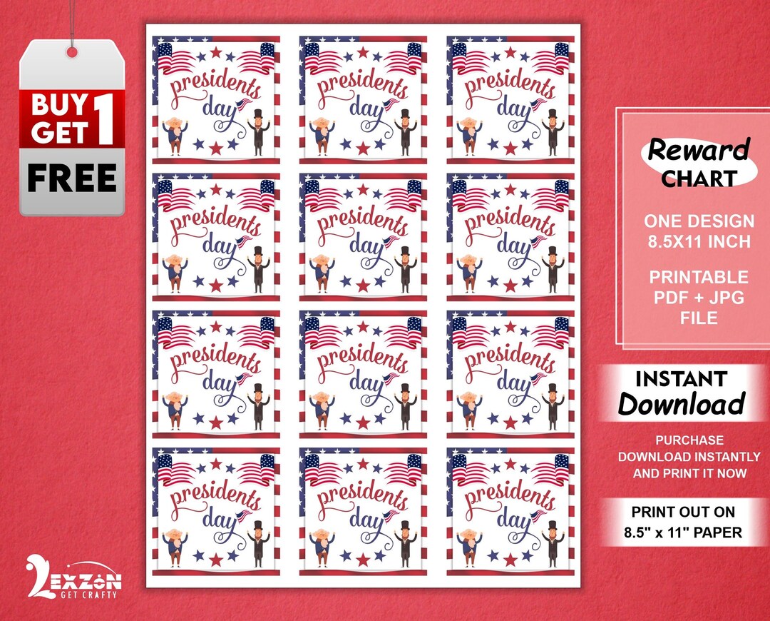 President Day Tags. Gift Tags for President Day. Printable PDF. Instant ...