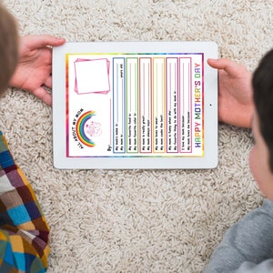 Mother's Day Card, Printable About My Mom Mother's Day Mom Printable ...