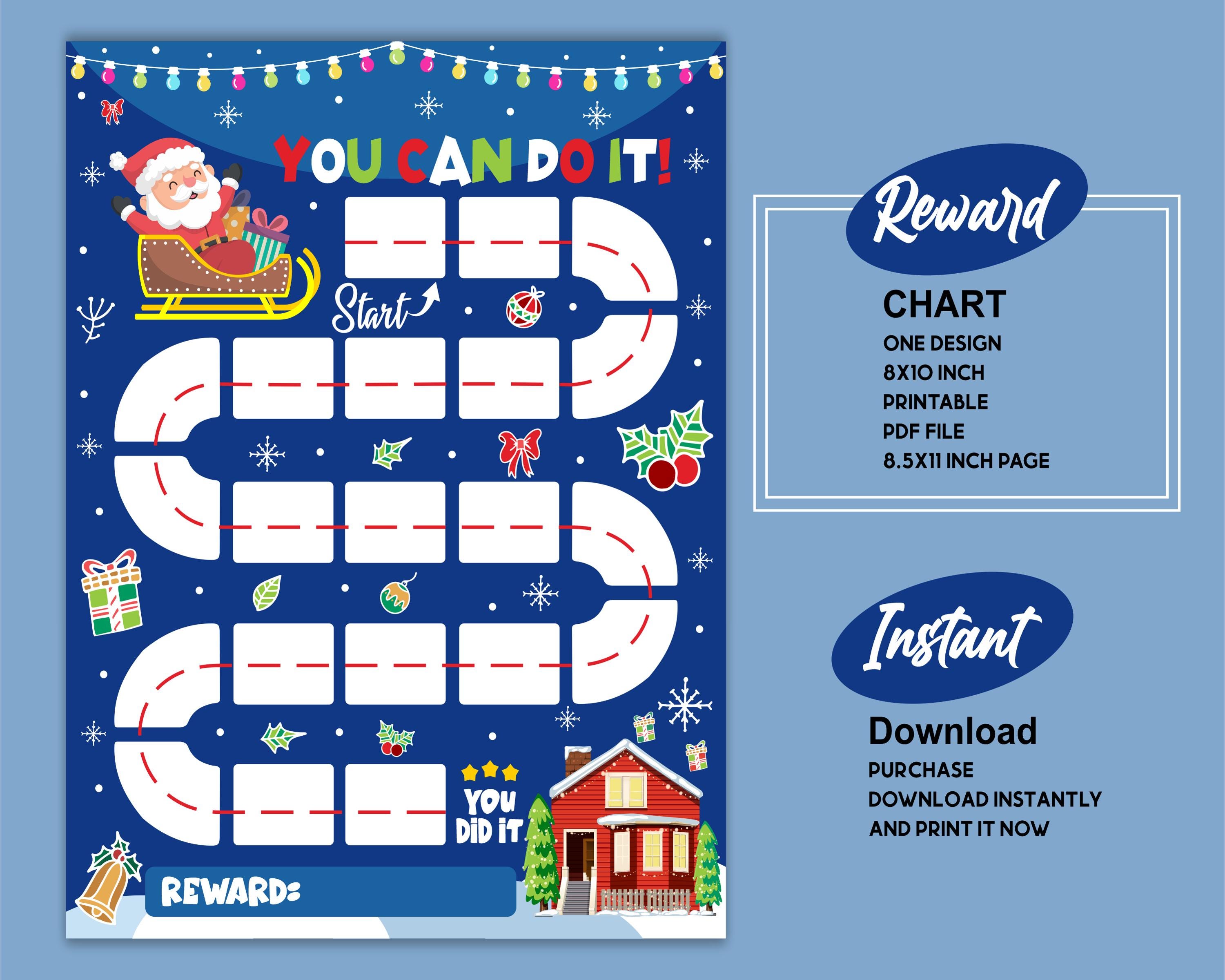 Santa Reward Chart | Printable Behavior Chart | Daily Chore Chart ...