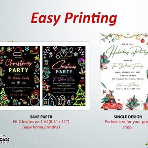 Editable Christmas Canva Template Bundle Christmas Party Invitation ...