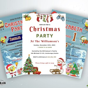 Editable Christmas Canva Template Bundle Christmas Party Invitation ...