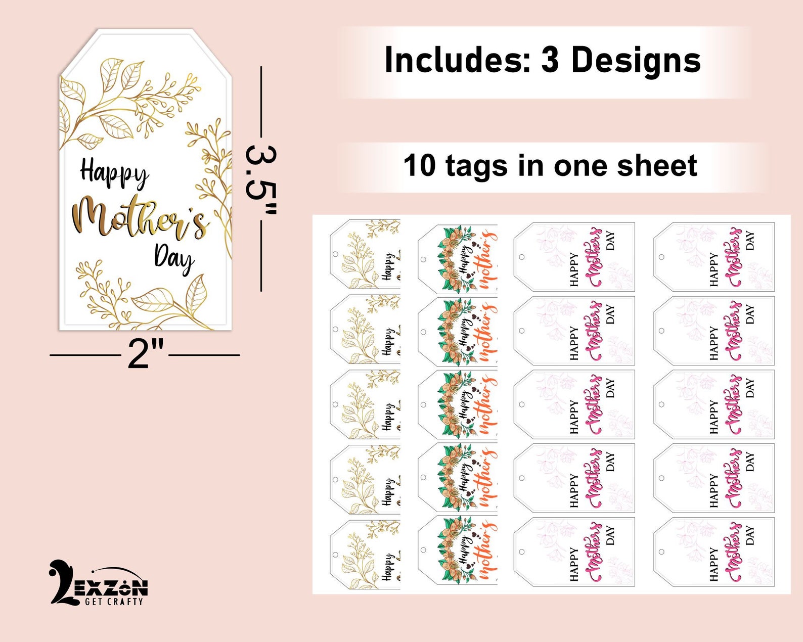 Mothers Day Gift Tags Gift Tags for Mother's Day Printable PDF Instant ...