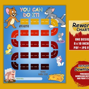 Tom and and Jerry Reward Chart | Printable Behavior Chart | Daily Chore ...