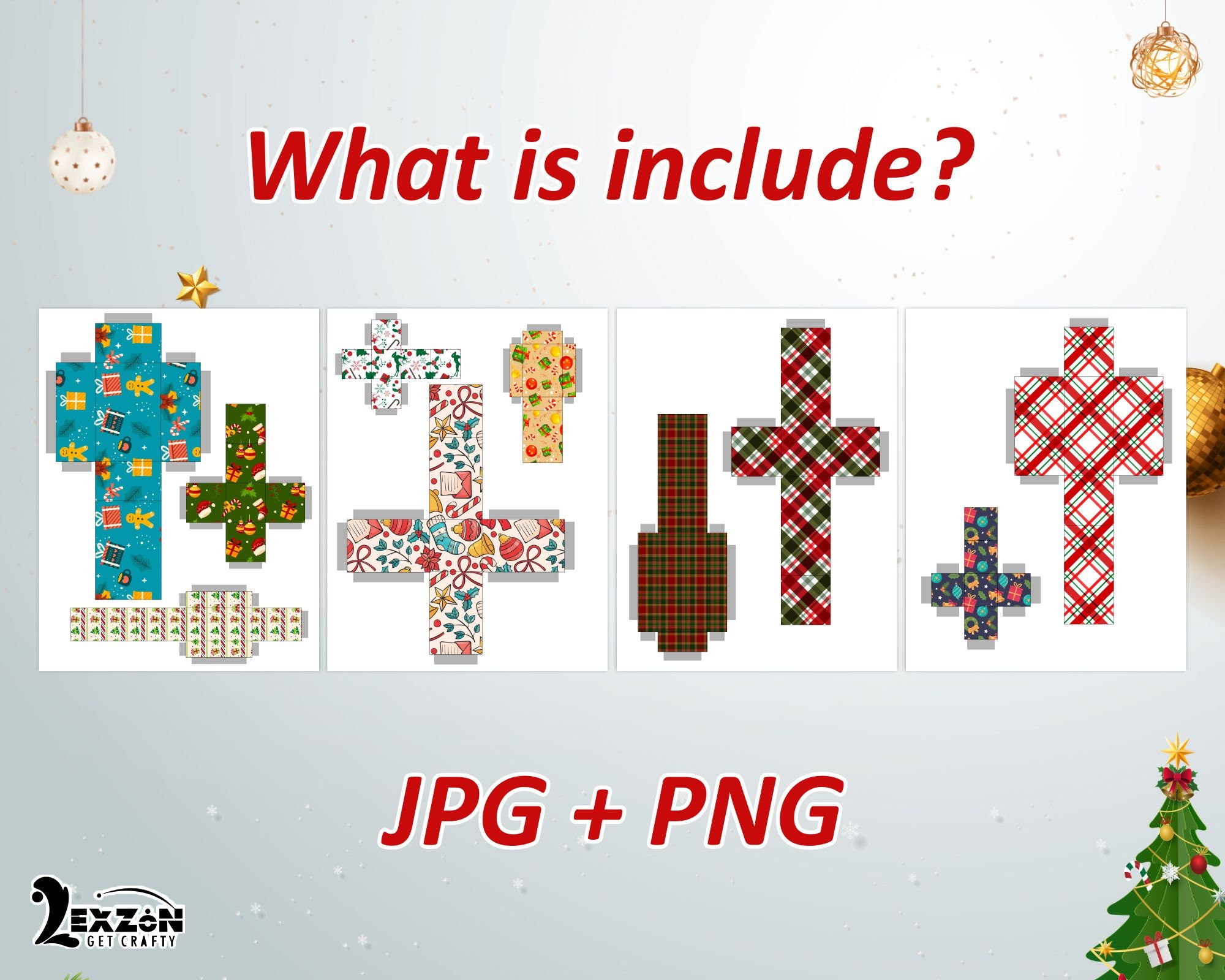 Miniature Christmas Presents 1:6, Printable Templates for Ornaments and ...