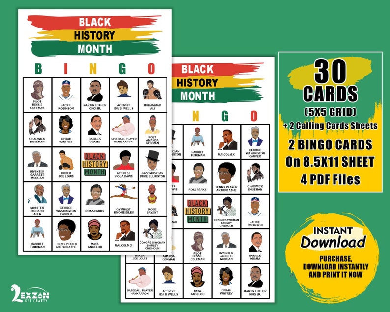 Black History Month Bingo, Black History Games, Black History Trivia ...