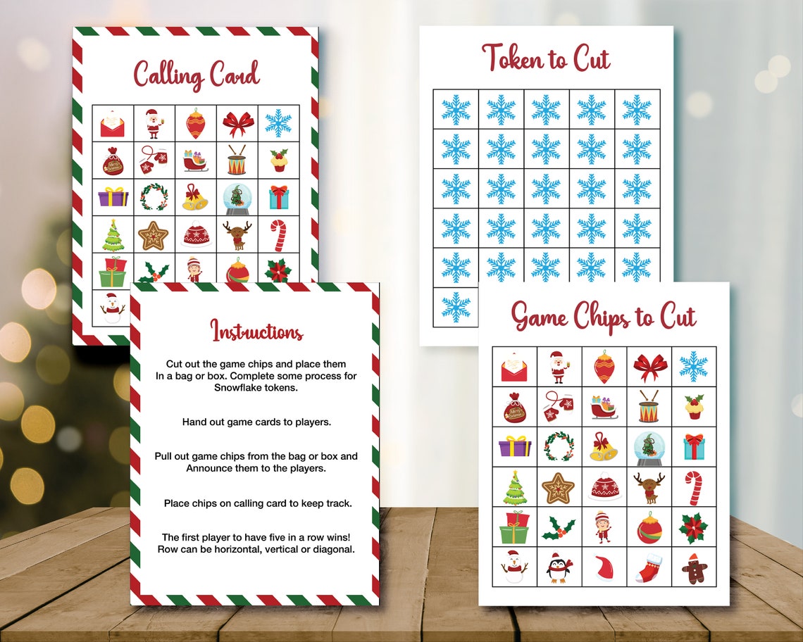 Christmas Bingo, Unique Bingo Cards, Kids' Christmas Activity ...