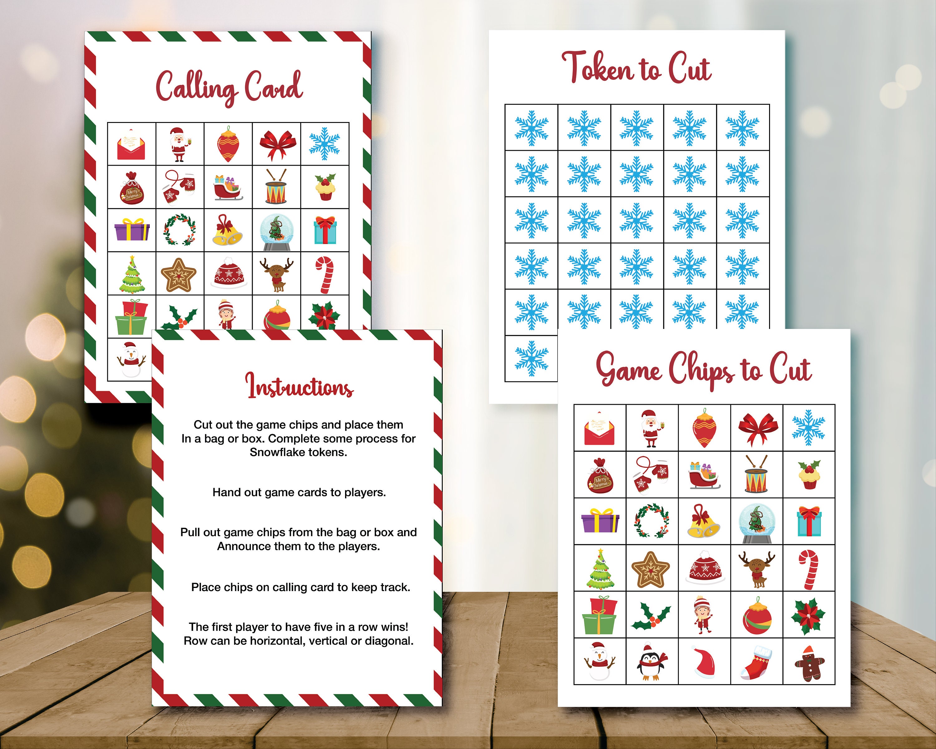 Christmas Bingo, Unique Bingo Cards, Kids' Christmas Activity ...