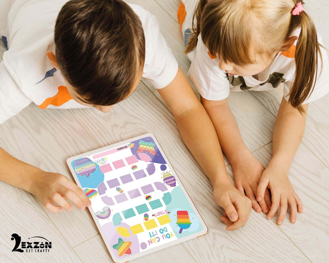 Printable Pop It Reward Chart Pop It Fidget Kids Behavior Chart Instant ...