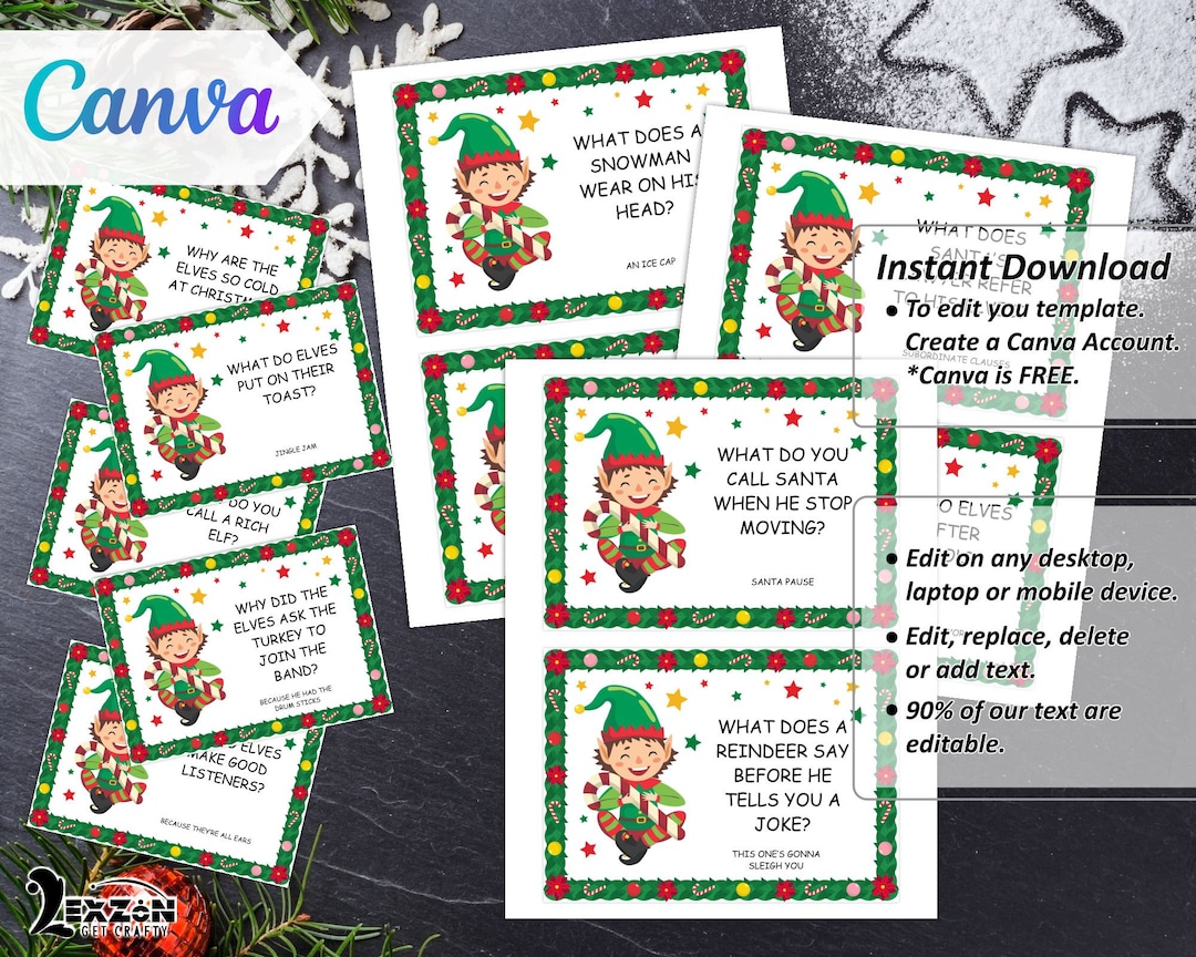 30 Day Christmas Elf Joke Card Activity,editable Elf Activity Bundle ...