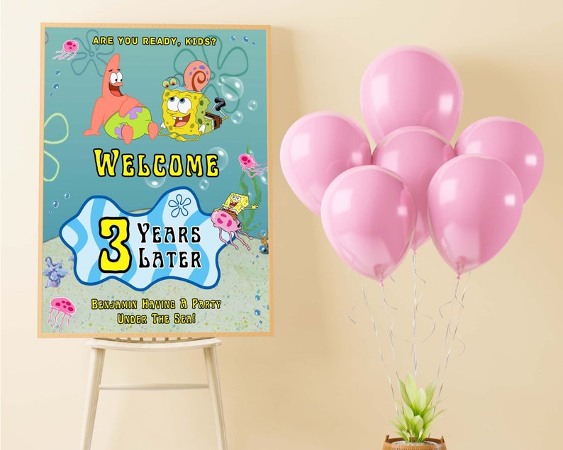 Bundle DIY Digital Spongebob Party Invitation, Birthday Invitation ...