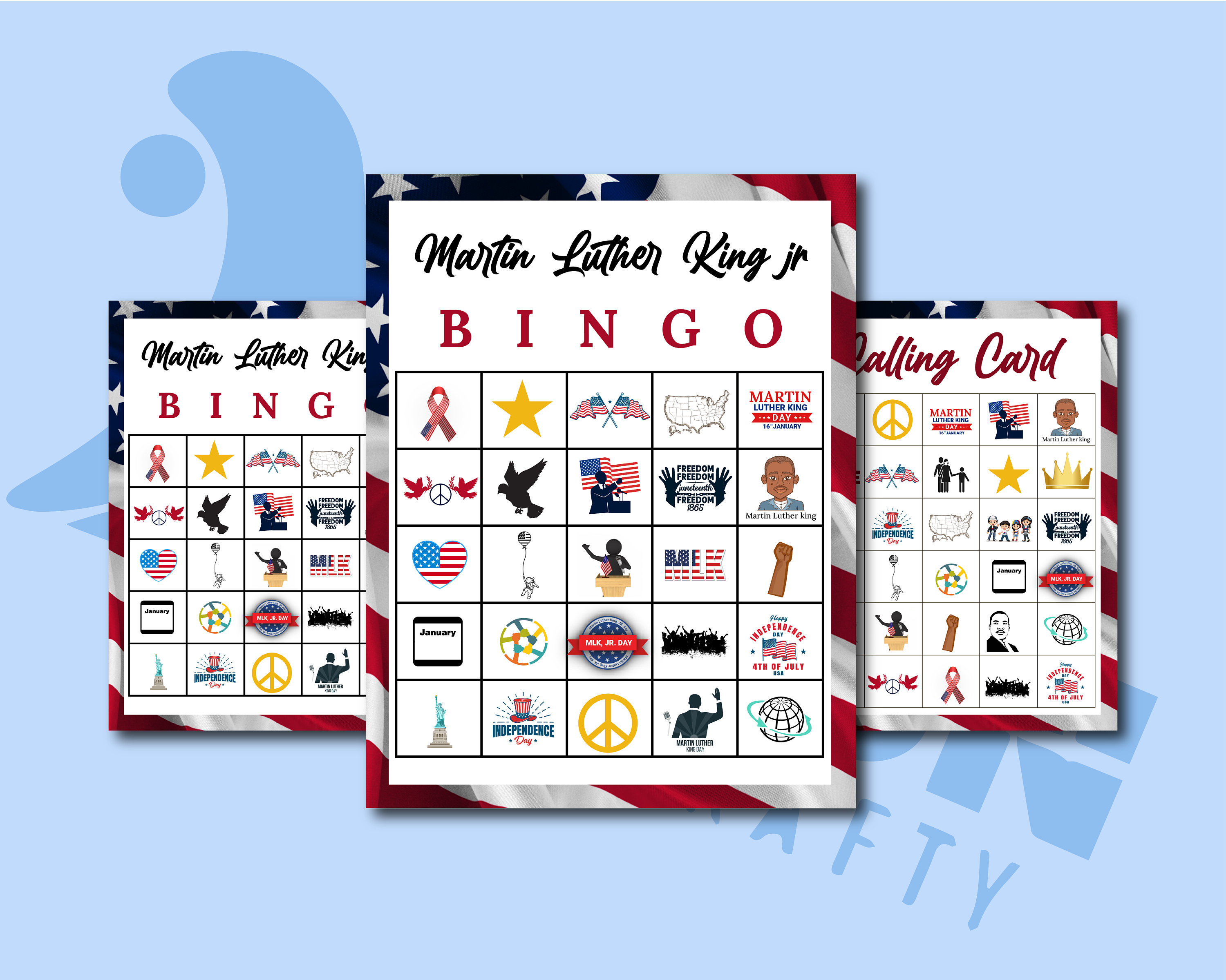 Martin Luther King Bingo, Unique Bingo Cards, Kids' MLK Activity, MLK ...