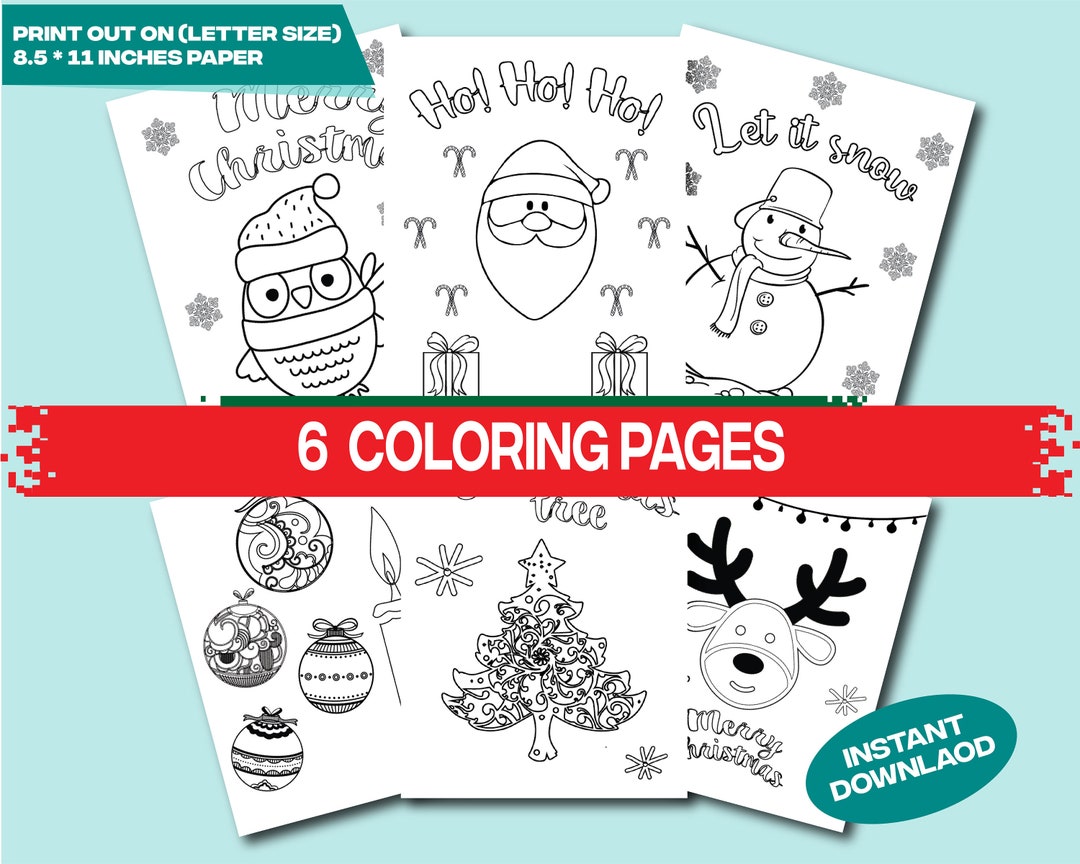 Christmas Coloring | Kids Coloring Pages | 6 Christmas Coloring Pages ...
