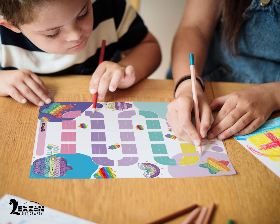 Printable Pop It Reward Chart Pop It Fidget Kids Behavior Chart Instant ...