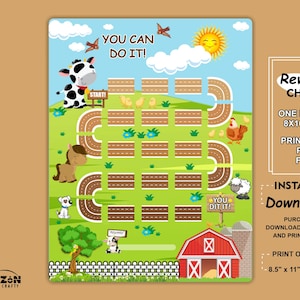 Printable Farm Reward Chart | Farm Kids Behavior Chart | Instant ...