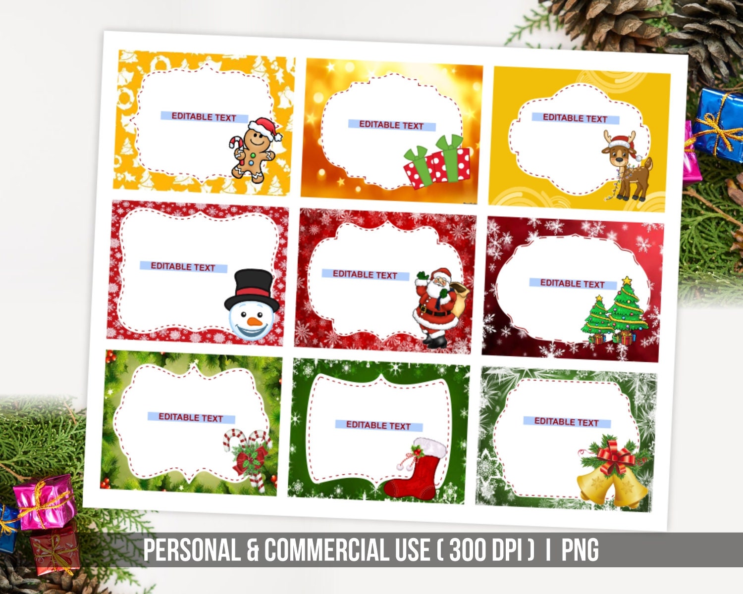 DIY Printable Christmas Labels - Affordable Labels Stickers Instant ...