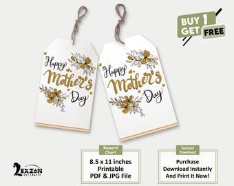 Cute Printable Mother's Day Gift Tag Bundle With Puns - PDF Digital ...