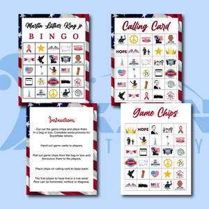 Martin Luther King Bingo, Unique Bingo Cards, Kids' MLK Activity, MLK ...