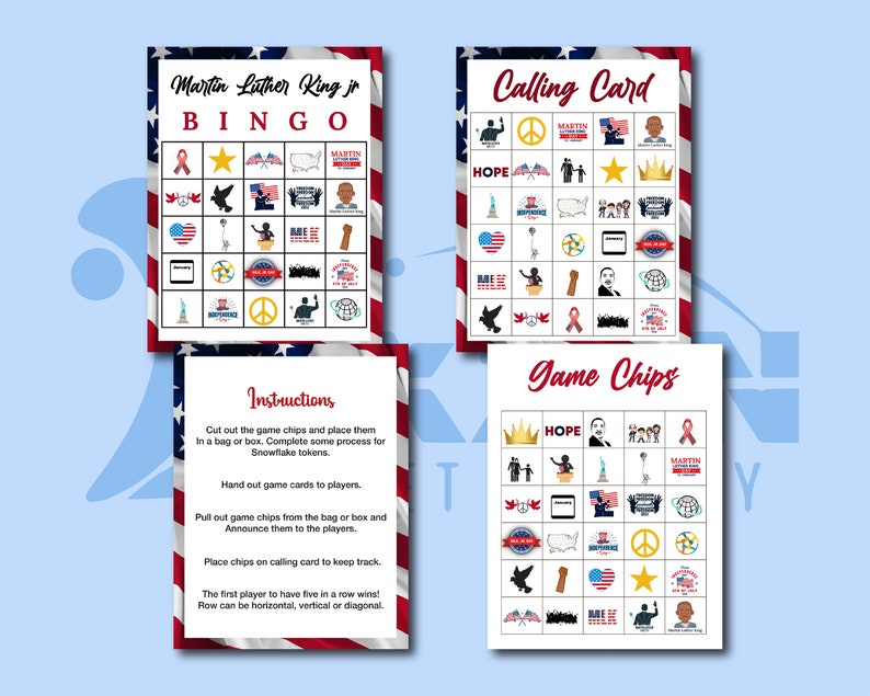 Martin Luther King Bingo, Unique Bingo Cards, Kids' MLK Activity, MLK ...