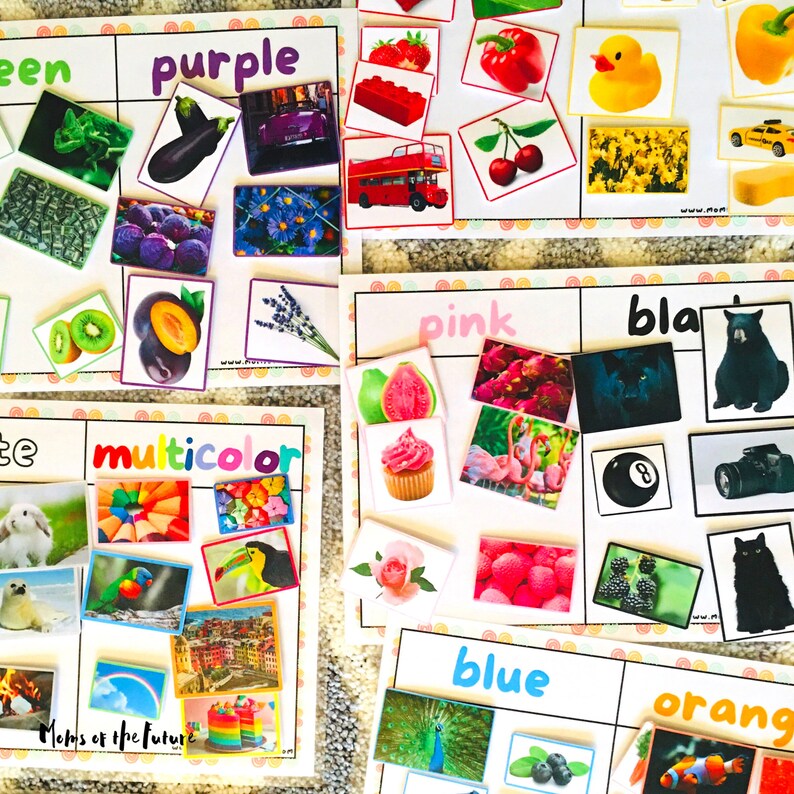 Sensory, Montessori Sorting Colors Printable Activity With High ...