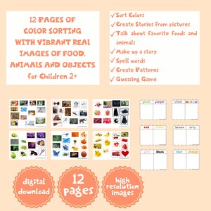 Sensory, Montessori Sorting Colors Printable Activity With High ...