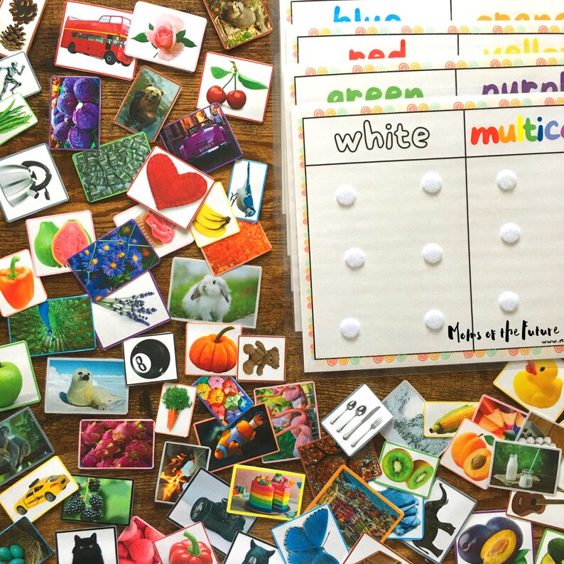 Sensory, Montessori Sorting Colors Printable Activity With High ...