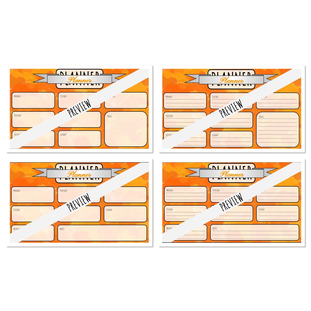 Bold Orange Weekly Planner - Etsy