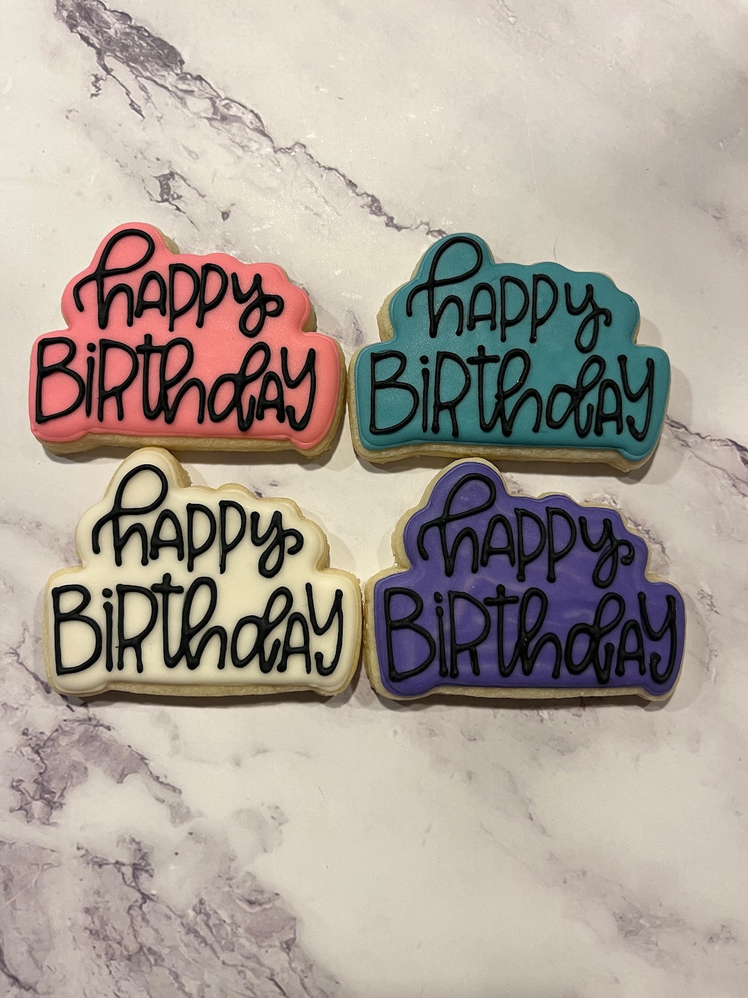One Dozen Happy Birthday Cookies Happy Birthday Set Happy Birthday ...