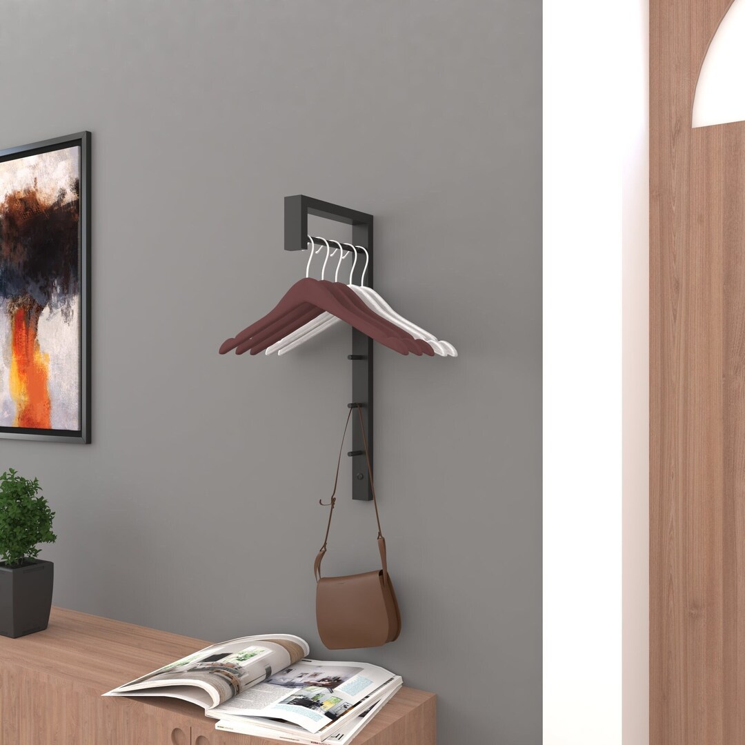 Metal Clothe Hanger, Wall Mounted Coat Rack, Modern Minimalist Adult ...