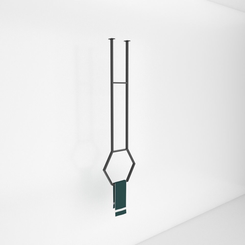 Modern Ceiling-mounted Hexagonal Towel Holder, Unique Bathroom Towel ...