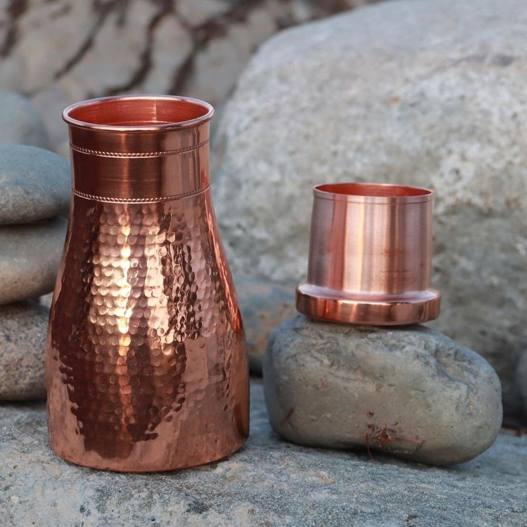 Hammered Copper Bed Side Carafe Pure Copper Jug - Etsy