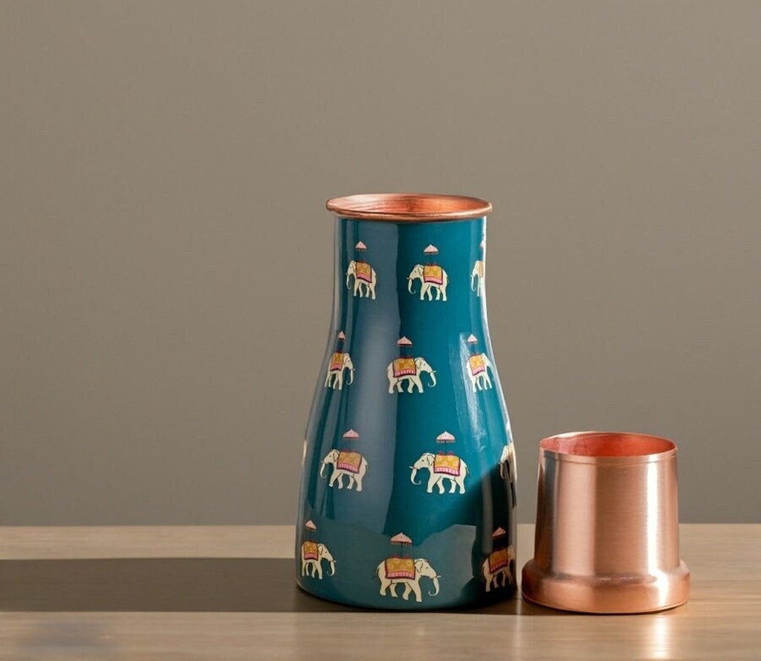 Printed Copper Bedside Water Carafe - the Original Pure Copper Water ...