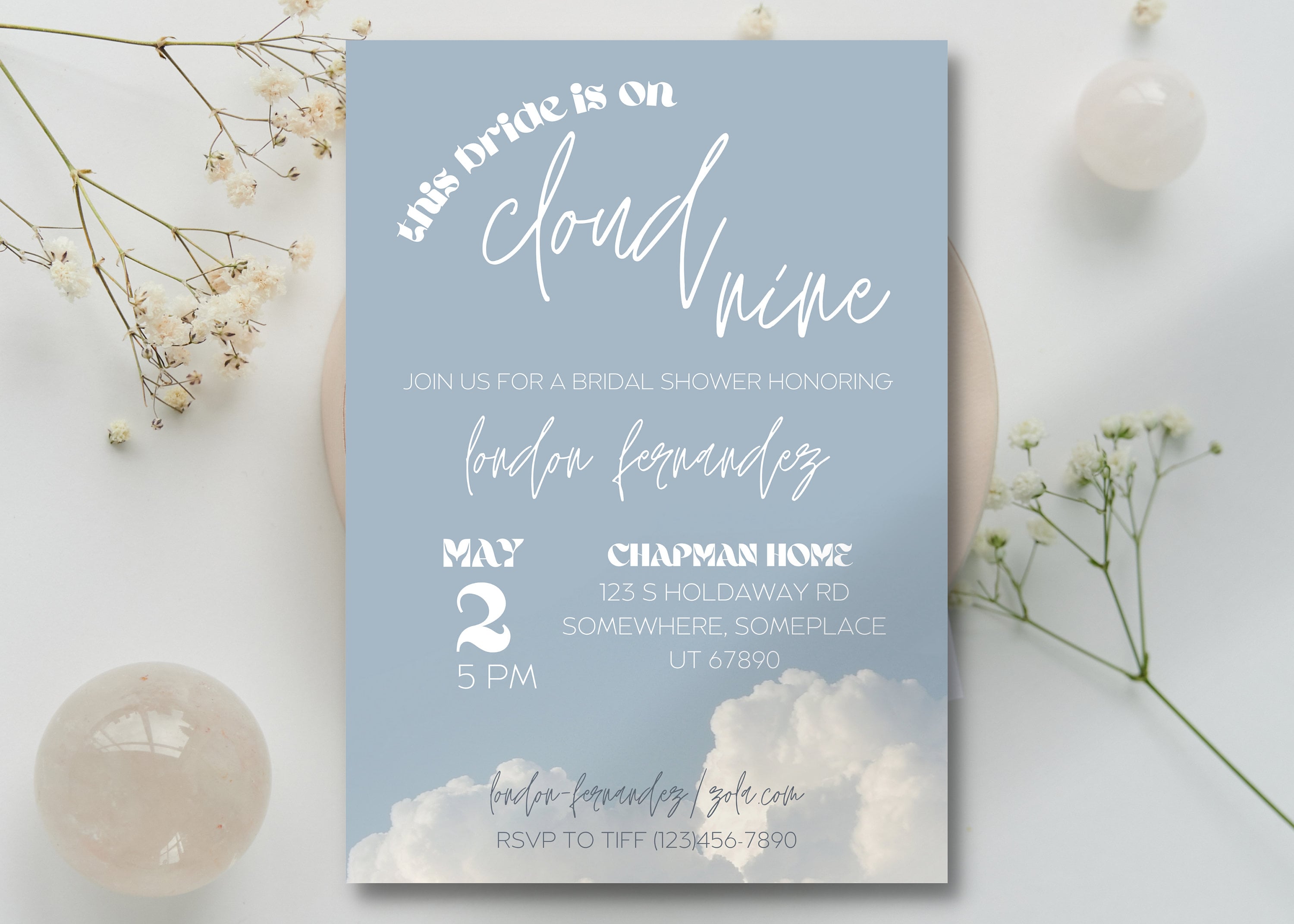 On Cloud 9 Bridal Shower Invite This Bride is on Cloud Nine - Etsy